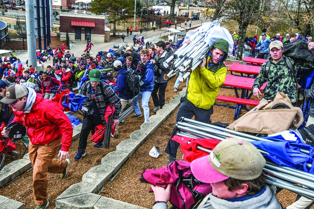 WATCH: Ole Miss baseball fans storm Swayze Field to reserve their seats ...