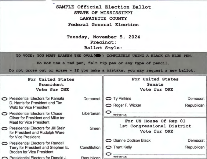 Sample Ballot for Lafayette County | The Oxford Eagle