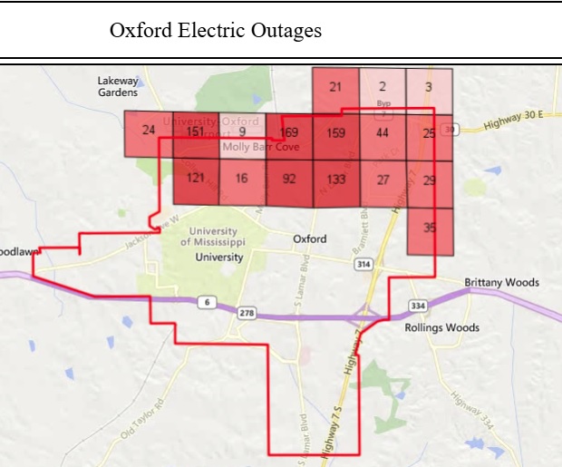 Power outage in north Oxford | The Oxford Eagle